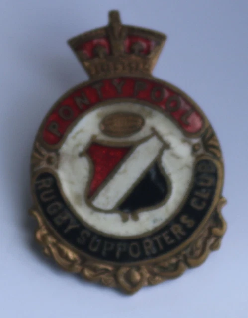 PONTYPOOL RUGBY SUPPORTERS Club badge circa 1950s - BH - 23mm - ENAMEL ...