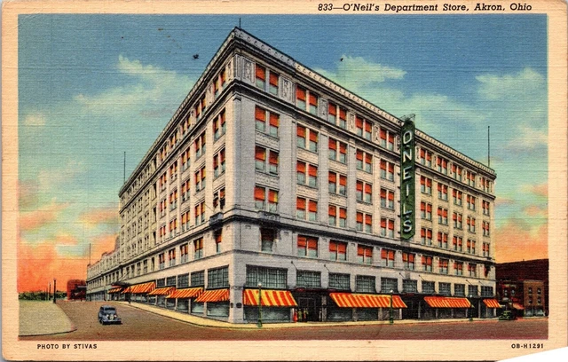 AKRON O'NEIL'S DEPARTMENT Store Defunct Street Scene 1950's Ohio ...