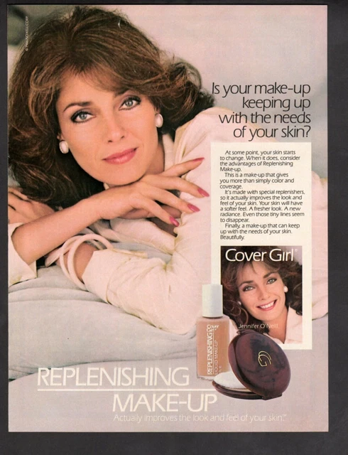 VINTAGE ADVERTISING PRINT Fashion Ad Cover Girl Makeup Jennifer O'Neill ...