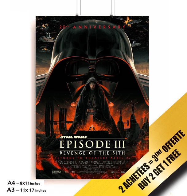 STAR WARS REVENGE Of The Sith EPISODE III 20th Anniversary Poster 2005 ...