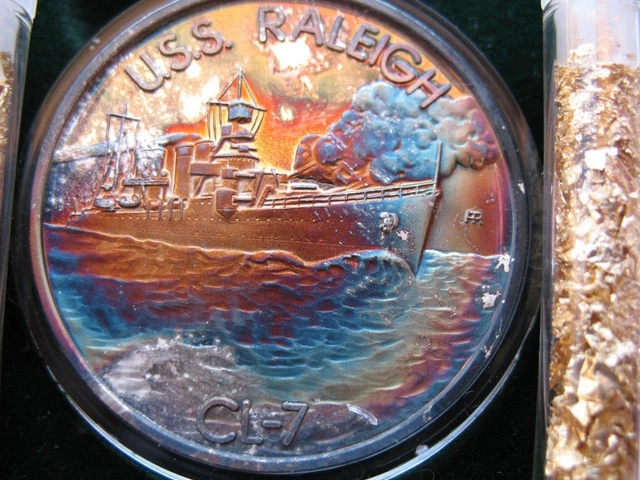 1+.OZ.999 USS Raleigh Ship Silver Coin Wwii Dec 7 1941 Pearl Harbor ...