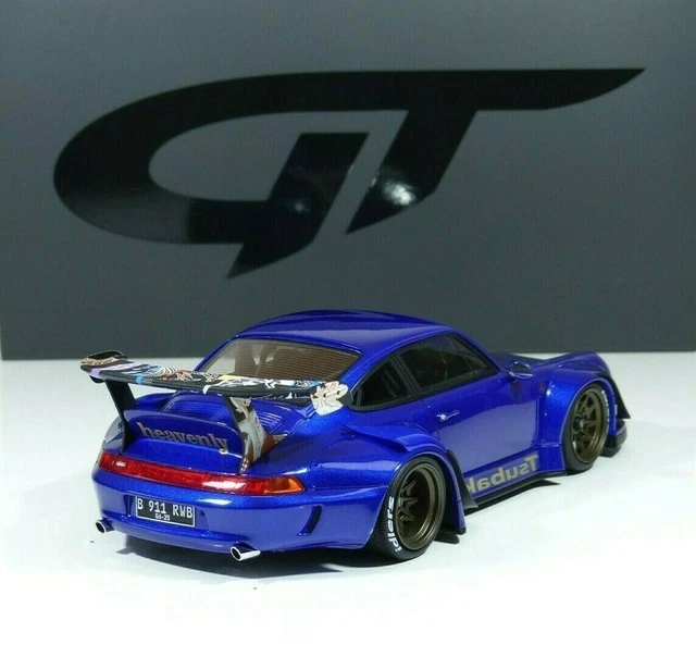 PORSCHE 911 (993) RWB Rhau Welt Body Kit Tsubaki Blue Black 1:18 GT857 ...