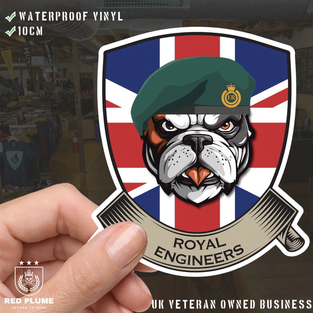 ROYAL ENGINEERS COMMANDO British Bulldog and Union Jack Vinyl Sticker ...