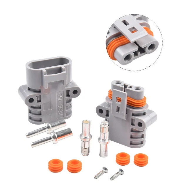 MALE + FEMALE Connector 50A 600V 10mm² Wire Diameter Dustproof UL94-V0 ...