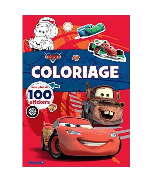 DISNEY PIXAR CARS - Coloriage avec plus de 100 stickers (Flash McQueen ...