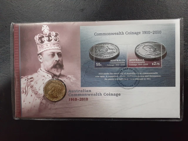 2010 $1 COIN PNC "Australian Commonwealth Coinage 1910-2010"-Stamped 23 ...