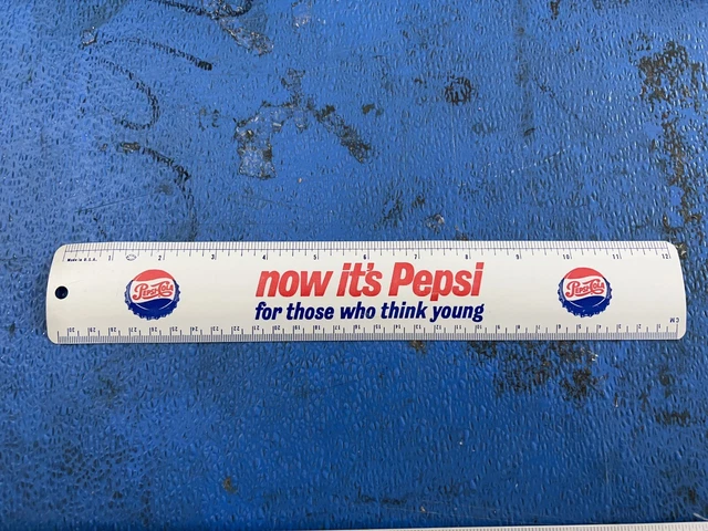 VINTAGE PEPSI COLA Metal 12" inch Ruler 'Now It's Pepsi for those' Made ...