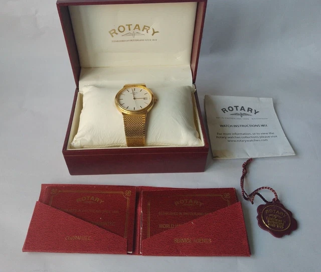 ROTARY WATCH 4455 Electro gold plated in original box - Vintage £30.00 ...