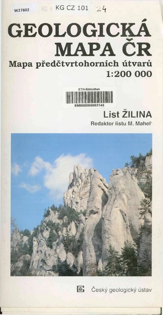 GEOLOGICKA MAPA CR. Nr. 24. Zilina. 1:200.000. Mapa predctvrtohornich ...