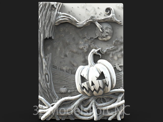 3d Model Stl File For Cnc Router Laser And 3d Printer Halloween 1 £2 57