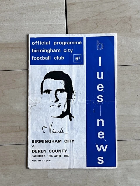 BIRMINGHAM CITY VS Derby County Football Programme 1967 £1.75 - PicClick UK