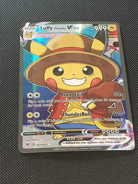PIKACHU POKEMON LUFFY One Piece Op Pika Carte Card Holo Prism Manga ...