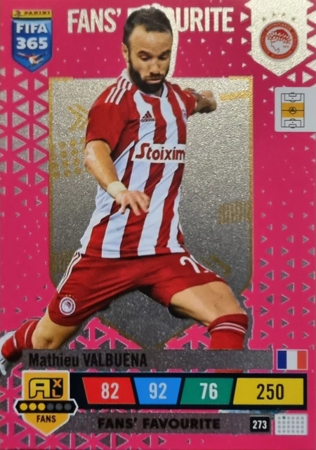 PANINI FIFA 365 Adrenalyn XL 2023 273 Fans' Favourite Mathieu Valbuena ...