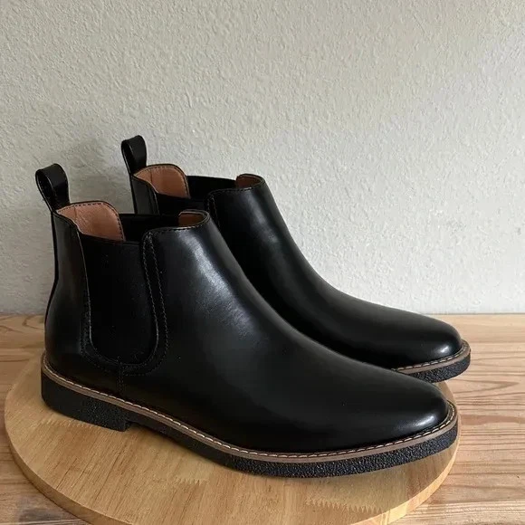 DEER STAGS MENS Rockland Block Heel Chelsea Boots, Black Sz 8W £45.13 ...