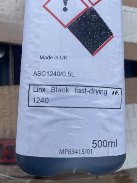 LINX 1240 BLACK Fast Drying Ink 500ML 10 In A Box £55.00 - PicClick UK