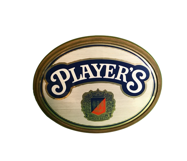 VINTAGE PLAYER'S LAGER PLASTIC BEER SIGN 1978 Lakeside, Minnesota RARE ...