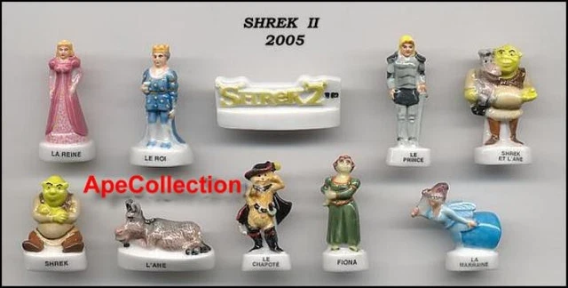 SHREK PART 2 Rare Set 10 Mini Figure in Porcelain Collection Feves ...