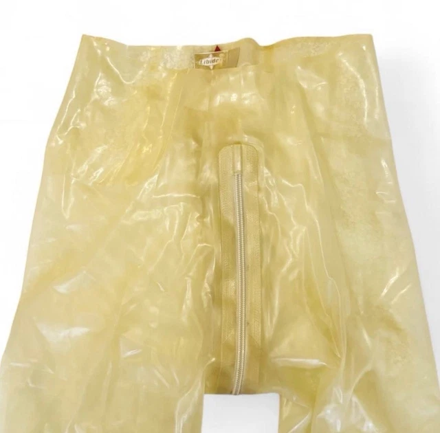 LIBIDEX LATEX TRANSLUCENT Natural Stirrup Zip Through Leggings Medium ...