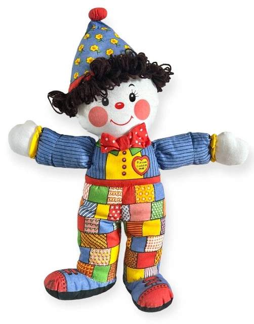 VINTAGE CLOWN SOFT Toy Cloth Rag Doll 80s Handmade Jean Greenhowe 1986 ...