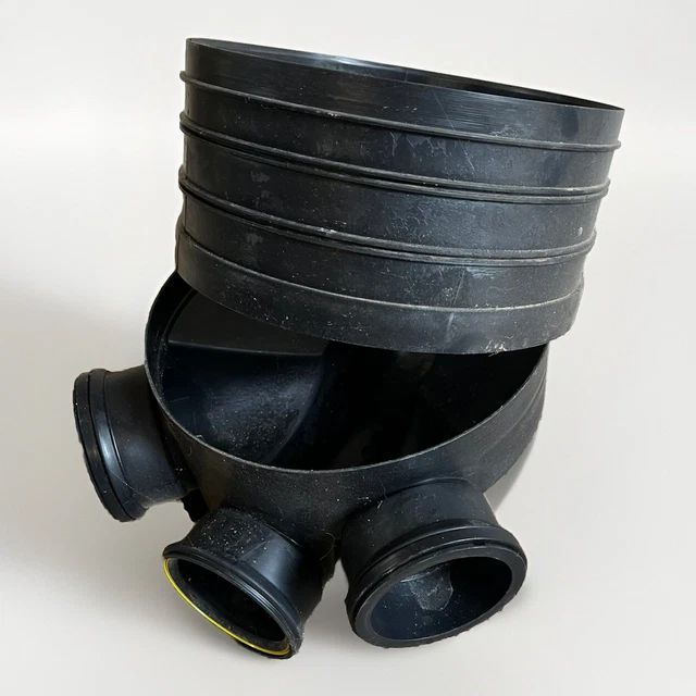 DRAINAGE MANHOLE INSPECTION Chamber 450MM + Riser, Base With 3 Outlets ...