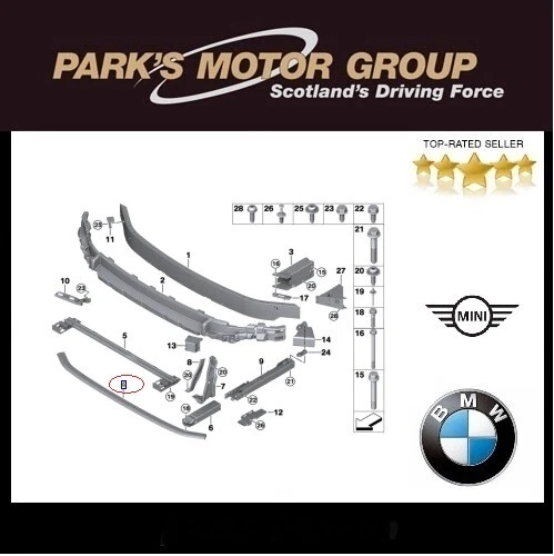 MINI GENUINE FRONT Bottom Bumper Carrier Bar Mini F55 F56 F57 ...