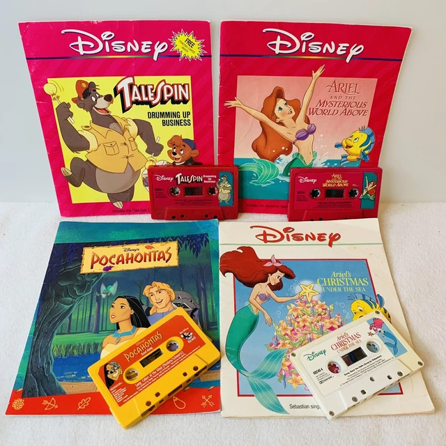 DISNEY READ ALONG Books Cassettes Lot Of 4 Talespin Little Mermaid ...