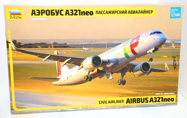 ZVEZDA KIT AEREO Di Linea 1:144 Airbus A321Neo Civil Airliner Art 7043 ...