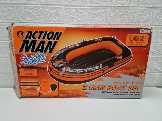 ACTION MAN 1 Man Boat Set Dinghy Vinyl Inflatable Child Size 150 Cm ...
