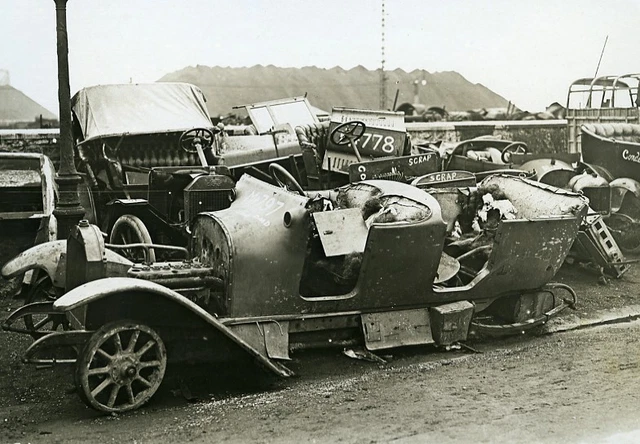 FRANCE WWI WAR Front Captured German Car Trucks Wrecks Old Photo ...