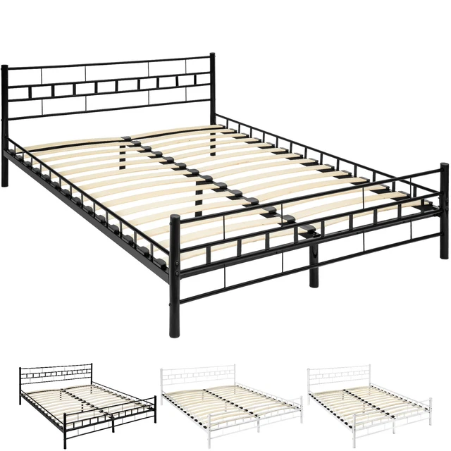 METAL BED FRAME with slatted base £118.99 - PicClick UK