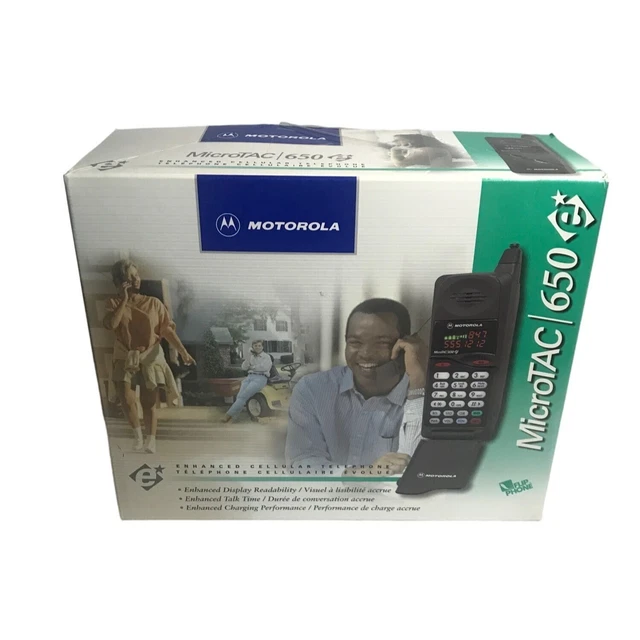 MOTOROLA MICROTAC 650 Cellular Phone With Box No Charger Not tested $18 ...