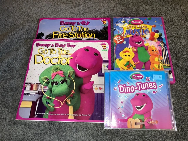 SCHOLASTIC BARNEY THE Dinosaur Goes To Doctor Fire Station Book Lot 90 ...