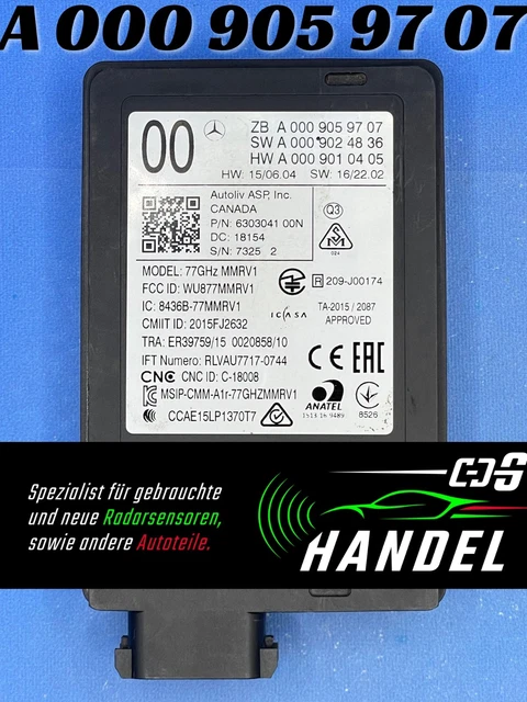 RADARSENSOR ACC SENSOR Distronic Steuergerät Mercedes A0009059707 w222 ...