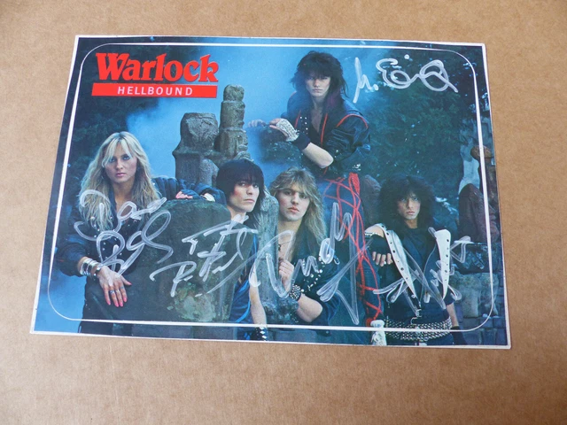 AUTOGRAPHE WARLOCK DORO Pesch signé sur 10x15 cm carte autographe ...