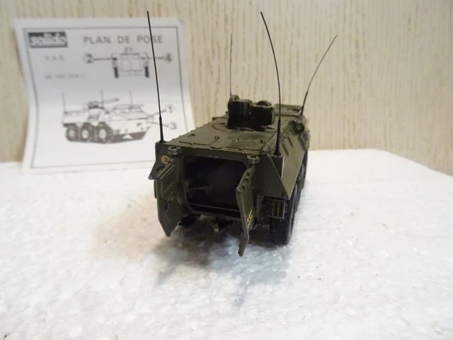 SOLIDO ANCIEN VÉHICULE MILITAIRE VAB 6x6 BLINDÉ AMPHIBY KAKI FONCÉ TBE ...