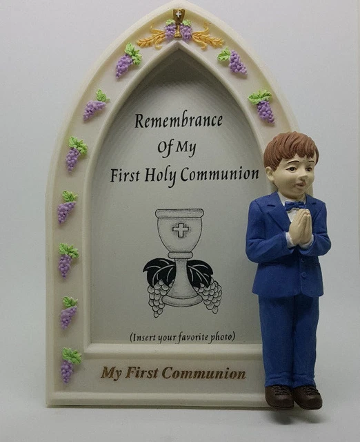MY FIRST HOLY Communion Picture Vintage Frame Boys Photo 5"H 3"W Frame ...