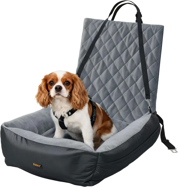 DOG CAR SEAT for Small Dogs,Plush Travel Dog Bed with 2 Side Storage ...