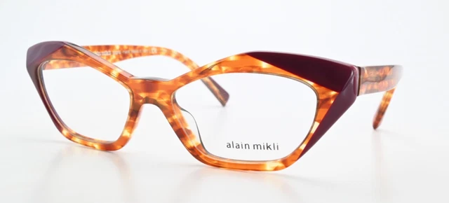 ALAIN MIKLI PARIS Brille Monette Cat Eye Berry Red Braun Havanna ...