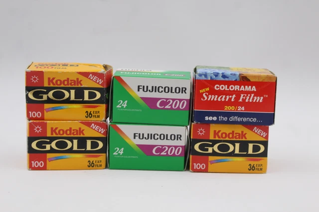 6 X ROLLS of 35mm EXPIRED CAMERA FILM Inc. Fujifilm, Kodak & Colorama ...