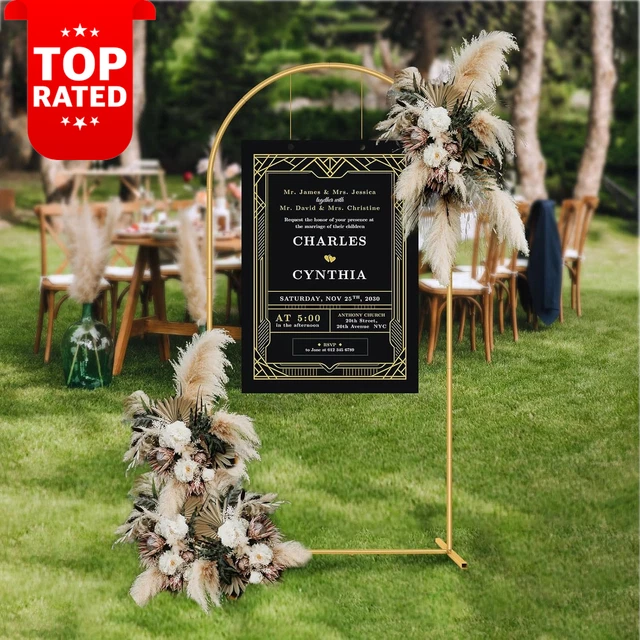 GOLD METAL ARCH Backdrop Stand 7.2FT for Wedding Party Baby Shower ...
