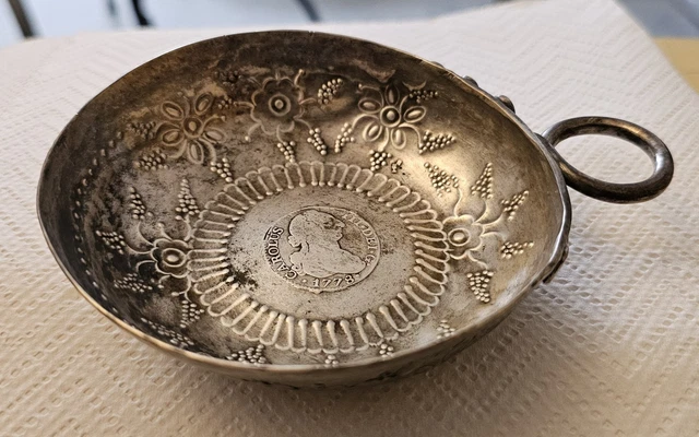 TASTE-VIN DE 1778 CAROLUS III Agent Massif XVIIIème Modèle Anse Serpent ...