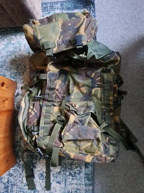 GENUINE BRITISH ARMY Bergen DPM Camo Rucksack Short Back 100L Tabbing ...