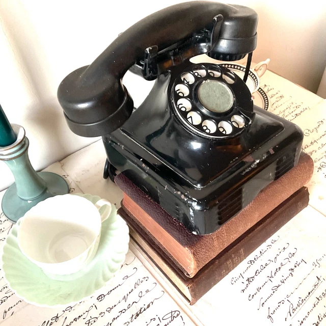 VINTAGE TELEPHONE 1930S 40s Bakelite Metal Pyramid Bell Converted ...