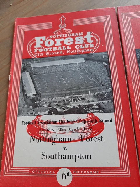 2 NOTTINGHAM FOREST Home programmes 1962/63 £2.99 - PicClick UK