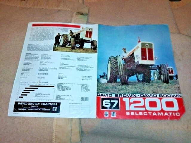 DAVID BROWN TRACTOR 1200 selectamatic sales brochure 4 pages e/1200/1602 £25.00 - PicClick UK