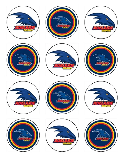 FOOTBALL ADELAIDE CROWS Cake Topper Edible Birthday Cupcake Decorations ...