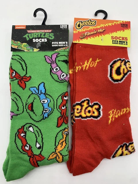 TEENAGE MUTANT NINJA Turtles Flamin' Hot Cheetos Crew Socks Size 6-12 £ ...