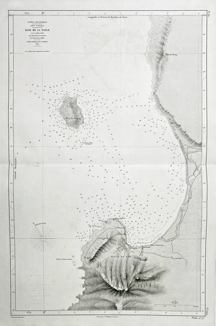 TAFELBUCHT TABLE BAIE South Africa Cape Town Afrique Mer Chart Map ...