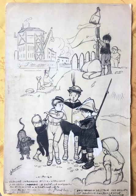 DESSIN ORIGINAL SIGNÉ G Bouret pour Germaine Bouret Illustratrice ...