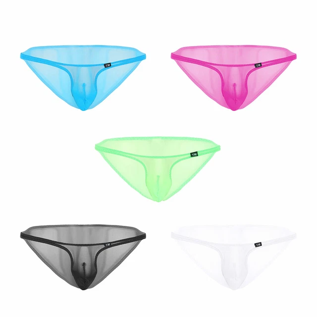 MENS HOT G-STRING Briefs Mesh See Through Pouch Bikini Underwear Tanga ...